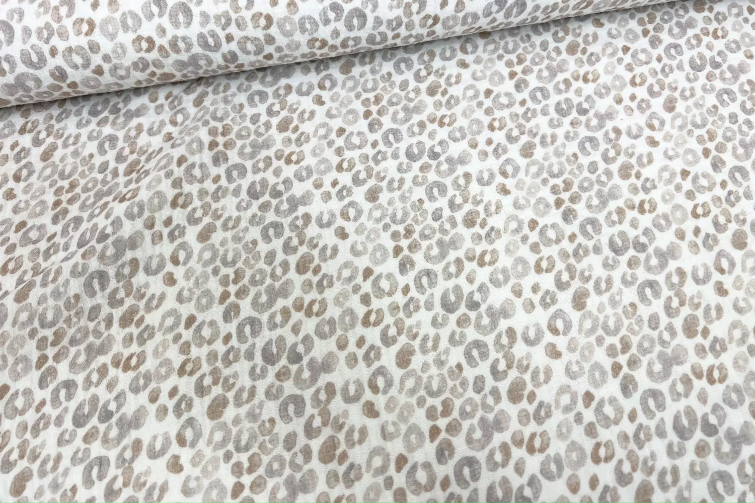 Musselin Stoff - Leo Muster, animalprint ecru - Öko-tex-100, Double Gauze - StoffeBox.de ...